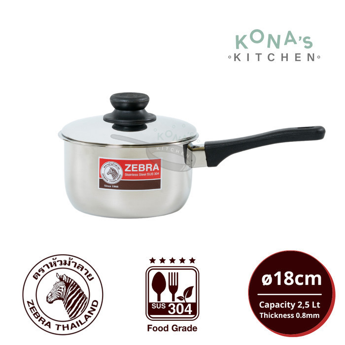 Jual Zebra Sauce Pan Tiger 18 Cm (166204) / Panci Susu Stainless Steel ...