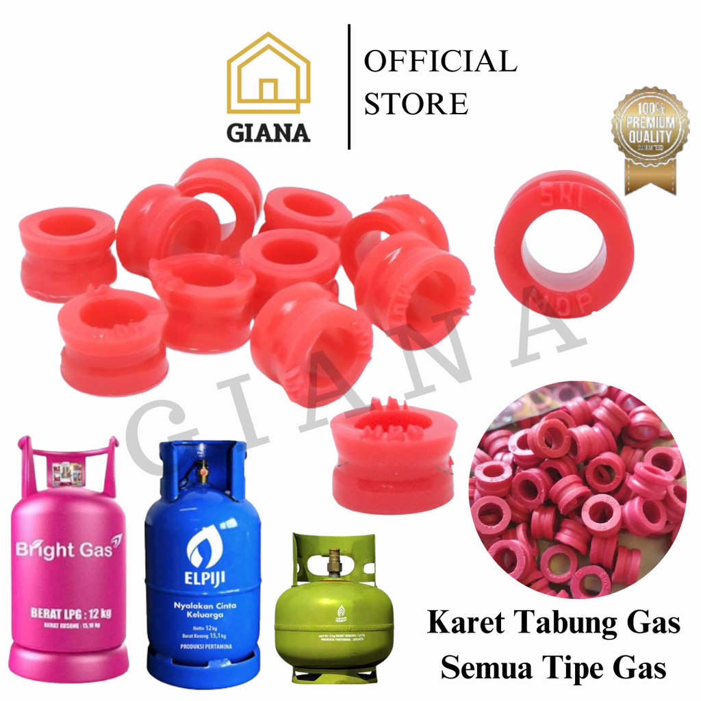 Jual GIA Karet Tabung Gas 1 Pack 12 Pcs Karet Gas Semua Tipe Seal Karet ...