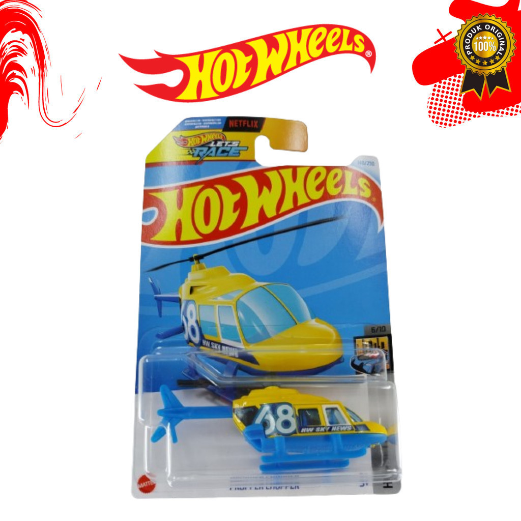 Jual Hot Wheels Propper Chopper Helicopter Lets Race Netflix Kuning ...