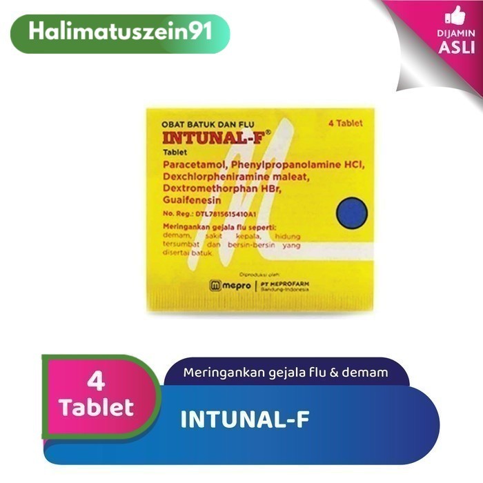 Jual Intunal F untuk Menurunkan Demam & Pereda Nyeri (4 Tablet ...