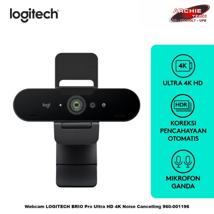 Jual Webcam LOGITECH BRIO Pro Ultra HD 4K Noise Cancelling 960-001196 ...