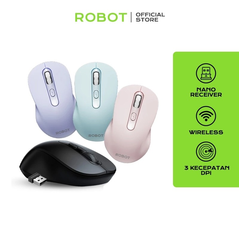 Jual ROBOT Mouse Wireless Mouse Laptop Tanpa Kabel M206 Koneksi USB 2 ...