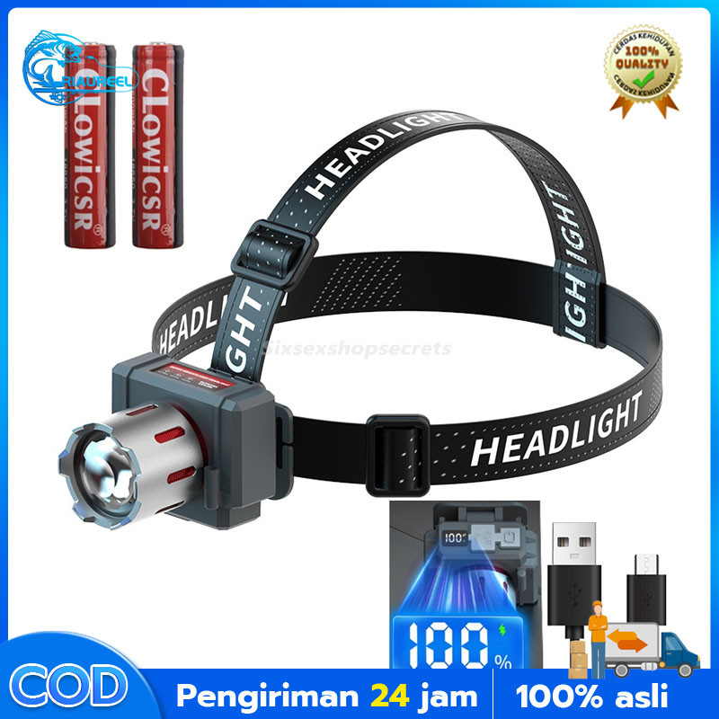 Jual [Sixsexshopsecrets] Senter Kepala LED/senter lampu depan LED/Zoom Headlamp/senter lampu ...