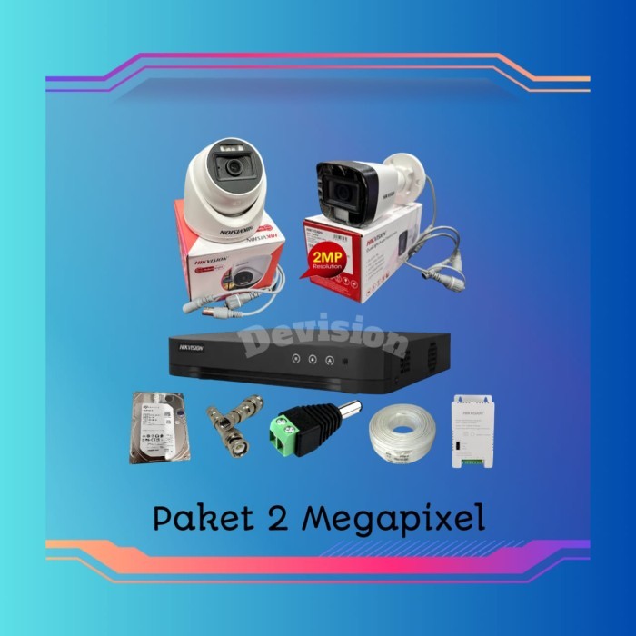 Jual PAKET HIKVISION 2 Camera 2MP DVR 4CH HDD 1TB LENGKAP SIAP PASANG ...