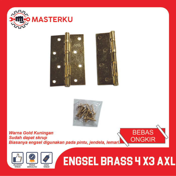 Jual ENGSEL BRASS 4 X 3 AXL / Engsel Pintu Lipat / Engsel Tahan Karat ...