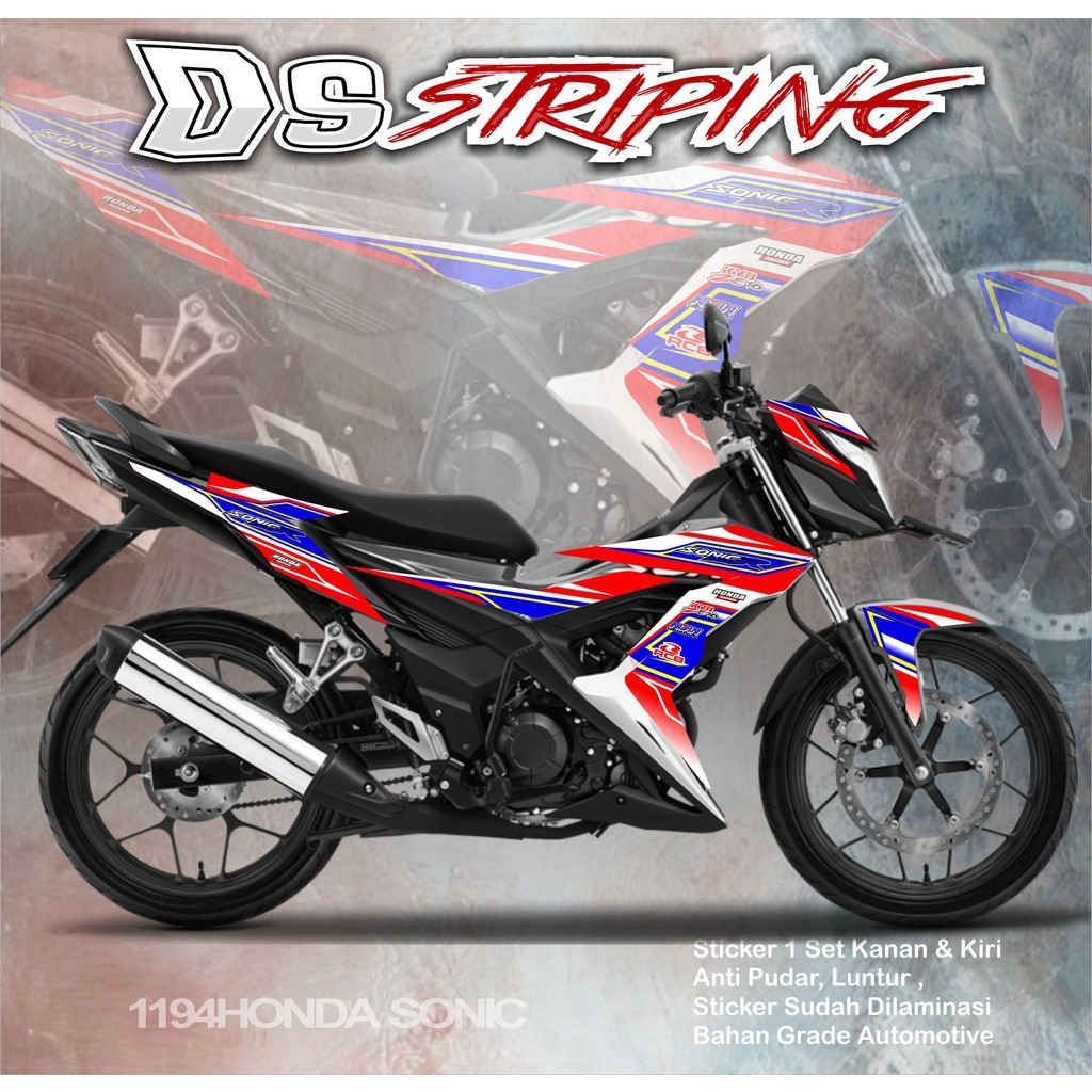 Jual 1194 Stiker Striping Honda Sonic List VAriasi Grafik Simpel Warna ...