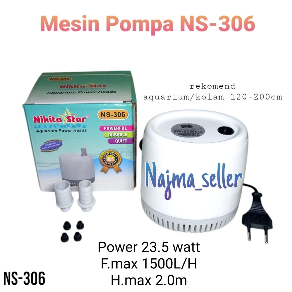 Jual Mesin Pompa Filter Kolam ikan celup. NIKITA STAR NS-301, NS-302, NS-305, NS-306. | Shopee ...