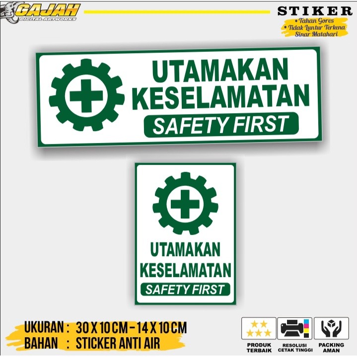 Jual STIKER UTAMAKAN KESELAMATAN DAN LOGO K3 | Shopee Indonesia