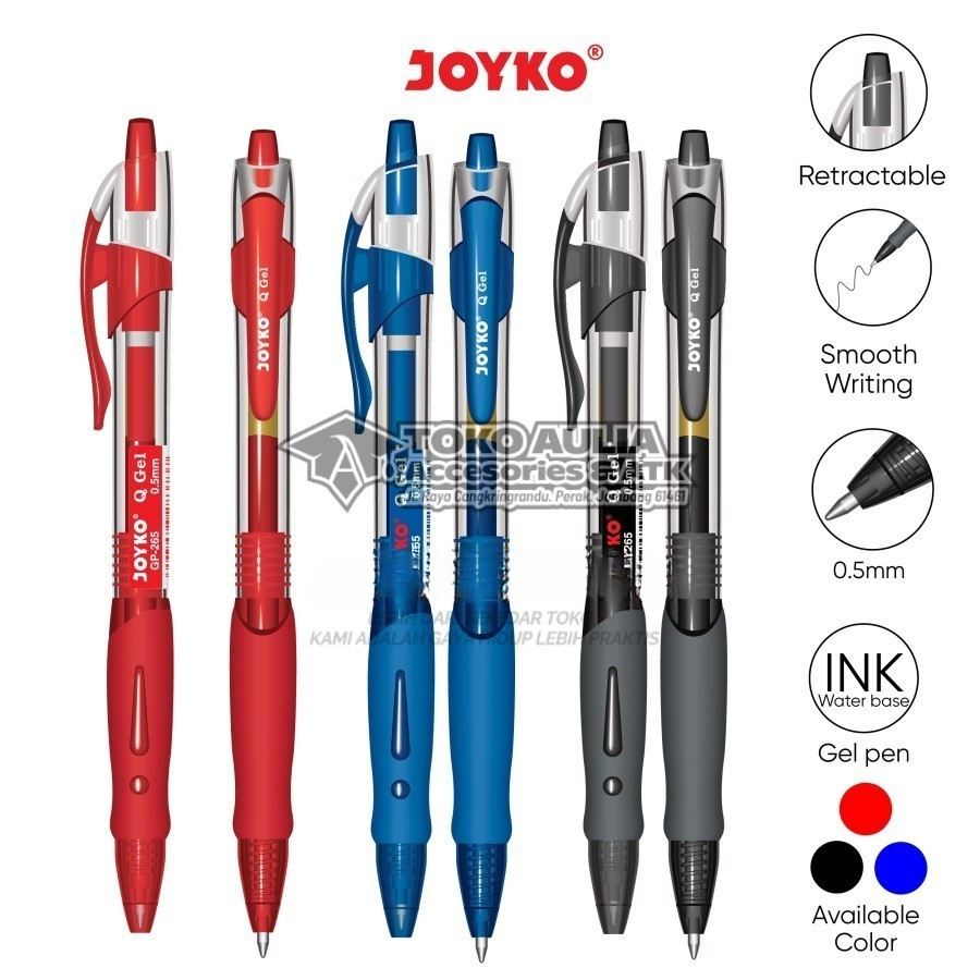 Jual JOYKO GEL PEN GP-265 Q GEL 1 PACK ISI 12 PCS | Shopee Indonesia