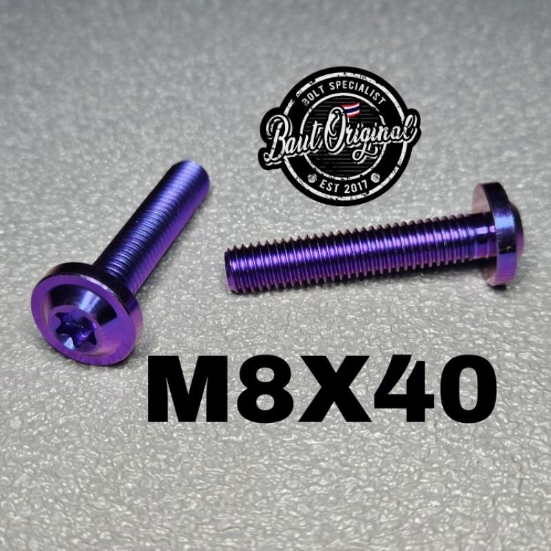 Jual baut probolt titanium 8x40 drat 12 panjang 4 cm payung big head vietnam | Shopee Indonesia