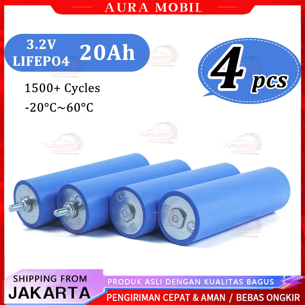 Jual 12V/3.2V/ C40 Lifepo4 3.2V 20Ah Cylindrical LiFePO4 Battery Cell 4000+ Long Cycle Life DIY ...