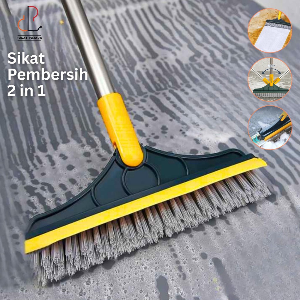Jual Sikat Lantai Kamar Mandi Toilet 2in1 Gagang Panjang | Shopee Indonesia