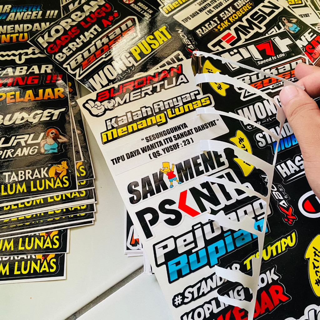 Jual Sticker Kata Kata Racing Vinyl Print Laminasi Glosy Sudah Cuting ...