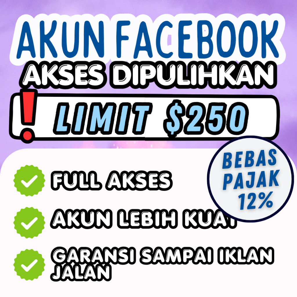 Jual Akun FB Facebook Verified / Status Iklan dipulihkan (Model 3 ...