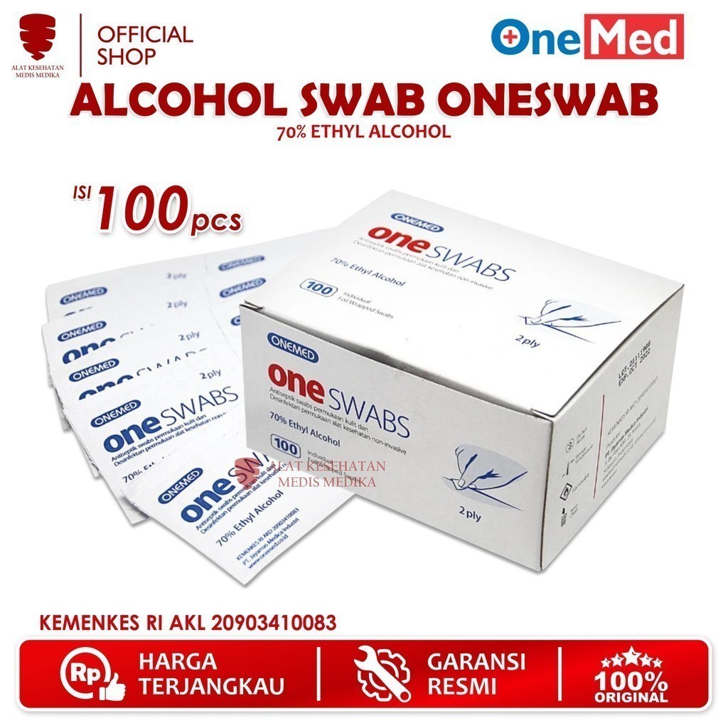 Jual Onemed Alcohol Swab Oneswab Kapas Tisu Tissue Alkohol Pads One ...