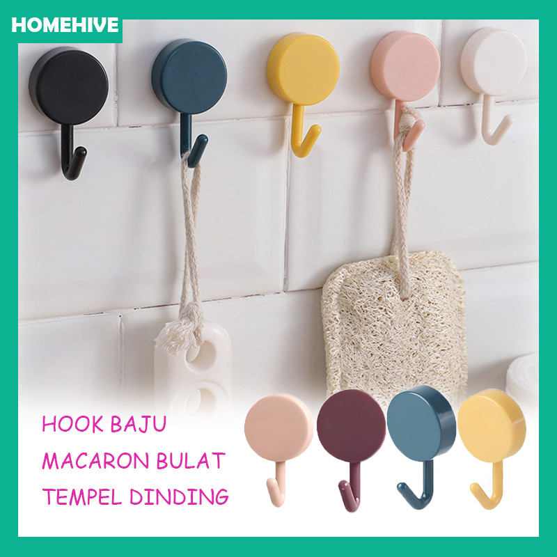 Jual Gantungan Hook Bulat Polos/Gantungan Tempel Dinding Bulat/Hook ...