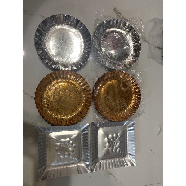 Jual (wk acc) Piring Kertas Mas isi 10pcs | Piring Kue Ulang Tahun isi 10pcs / PIRING ACARA ISI ...