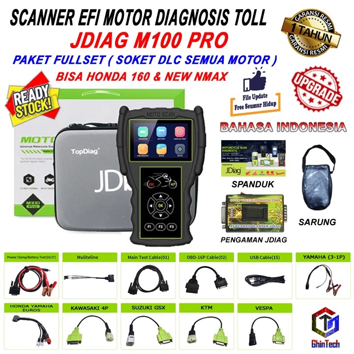 Jual Scanner JDiag M100 M100 PRO Scanner Sepeda Motor M 100 100 PRO ...