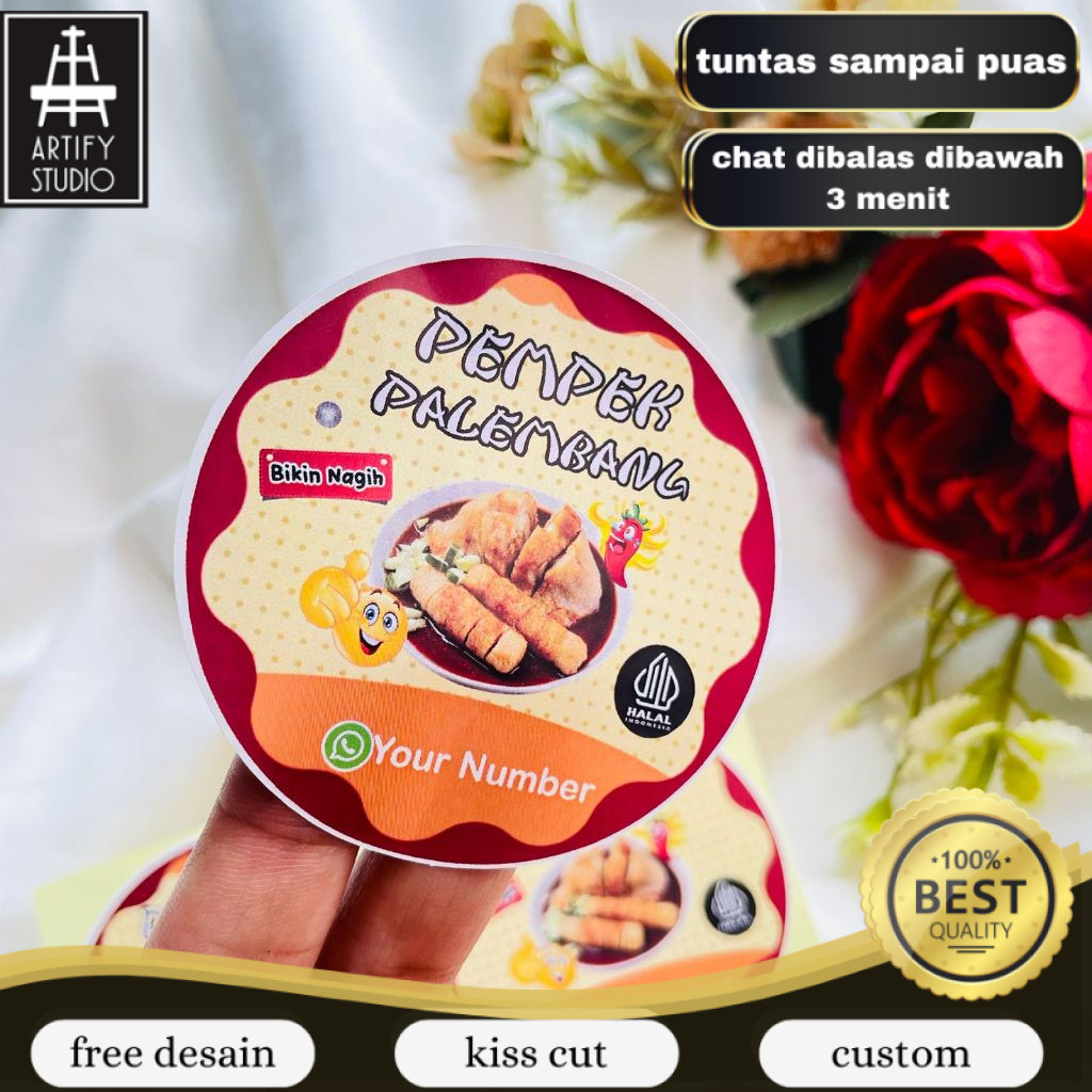 Jual Artify 5-8 Sticker Pempek Palembang Stiker Tekwan Makanan Khas ...
