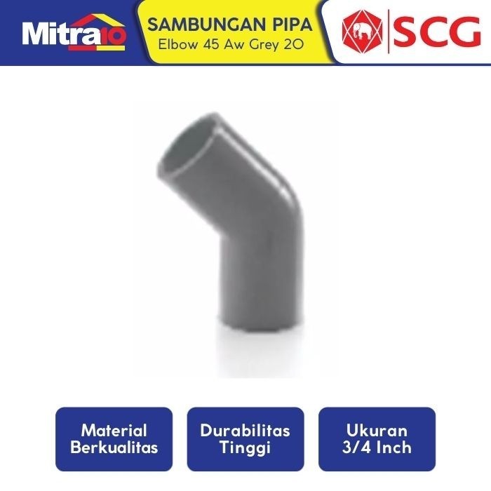 Jual Scg Elbow Sambungan Pipa Pvc 45 Derajat Aw Grey 20 3/4 Inch | Shopee Indonesia