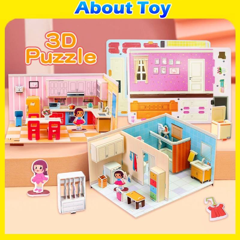 Jual Puzzle 3d Diy Bahan Foam Paper Miniatur Miniatur Diy Rumah Paper ...
