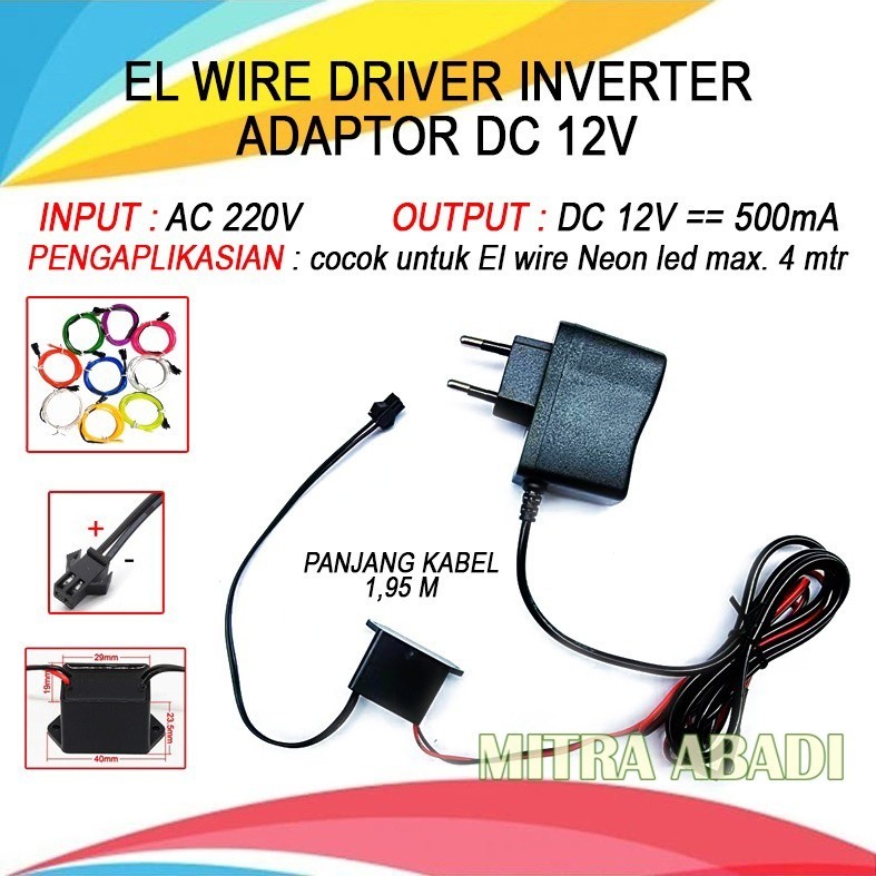 Jual El Wire Driver Inverter Adaptor DC 12V | Shopee Indonesia