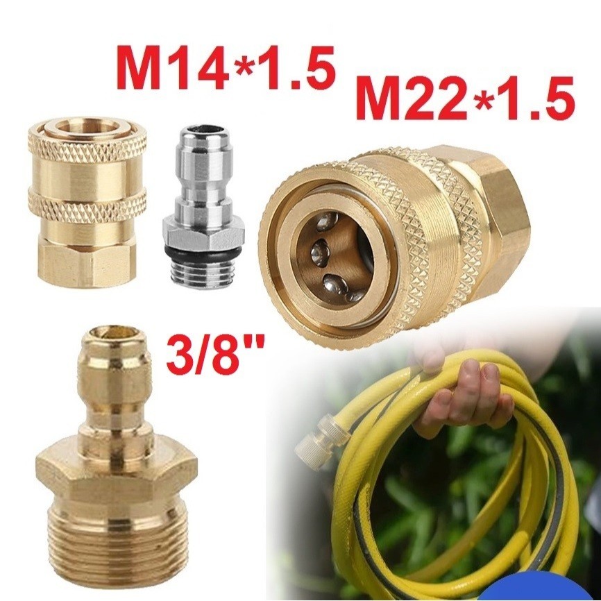 Jual KONGDO Coupler nepel angin adaptor M22 1/4 Male M14X1.5 Female ...