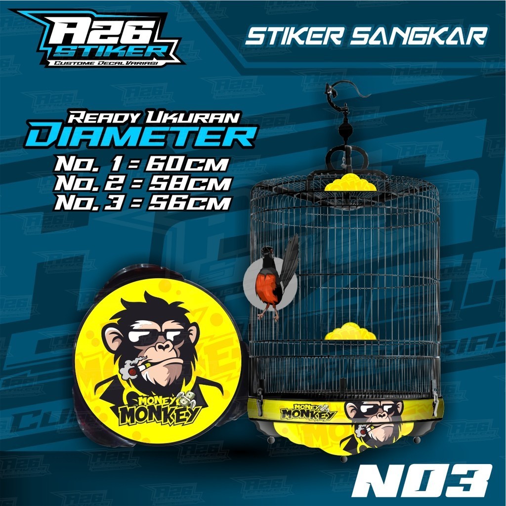 Jual Setiker decal sangkar burung murai, kosan, sangkar bulat custom ...