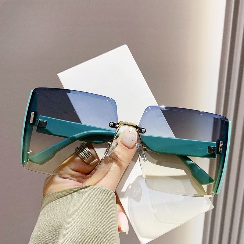 Jual Women Fashion Rimless Beach Gradient Sunglass Original Lady Retro ...