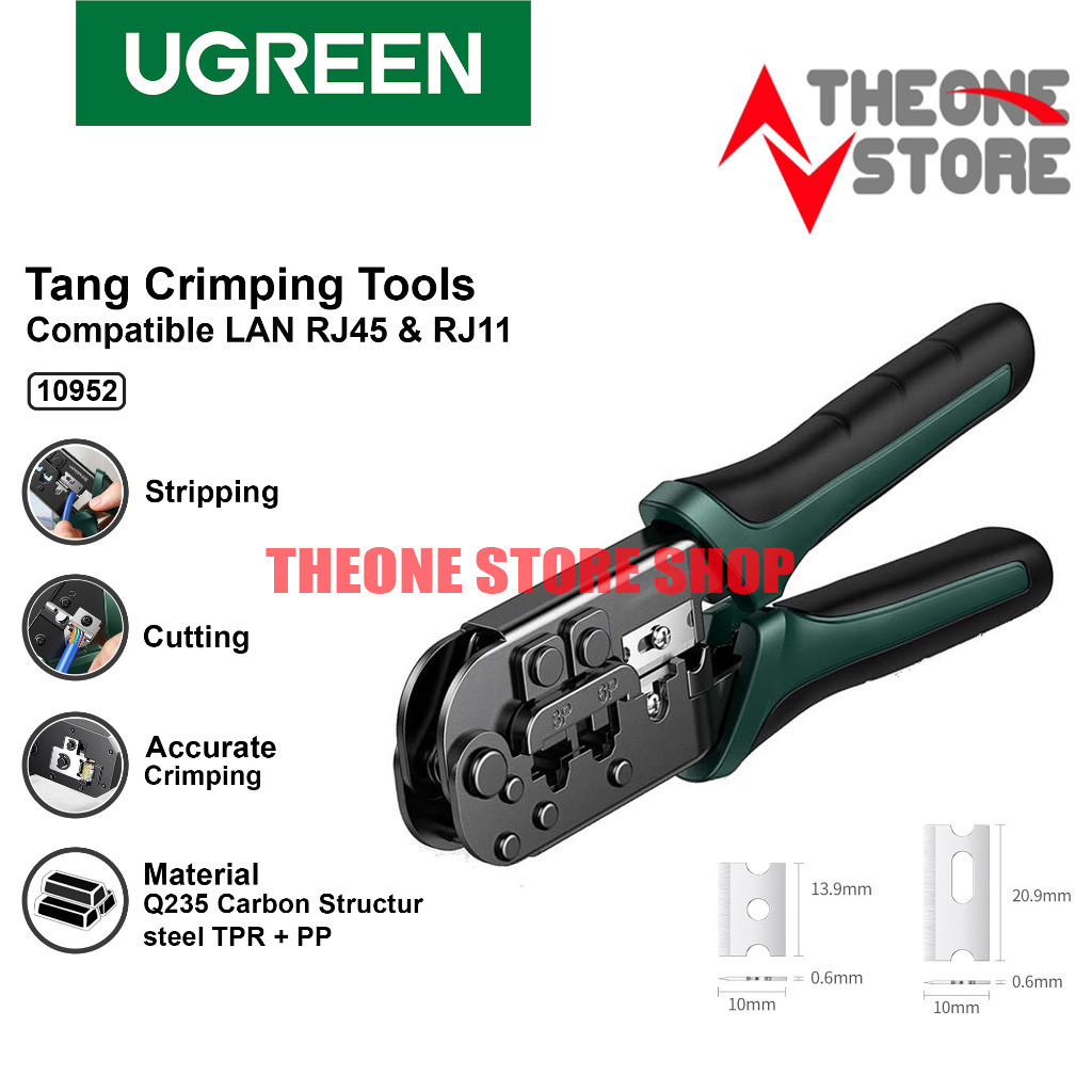 Jual UGREEN Tang Crimping Tool RJ45 RJ11 LAN Network Cable 6P 8P Alat Pemotong Kabel | Shopee ...