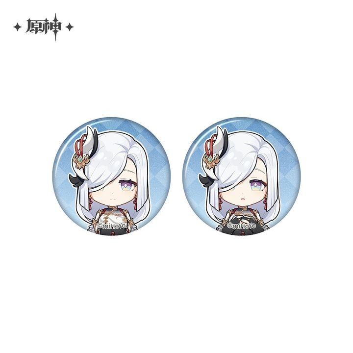 Jual Shenhe Chibi Photo Reminiscing Theme Badge Set 38mm - Genshin ...