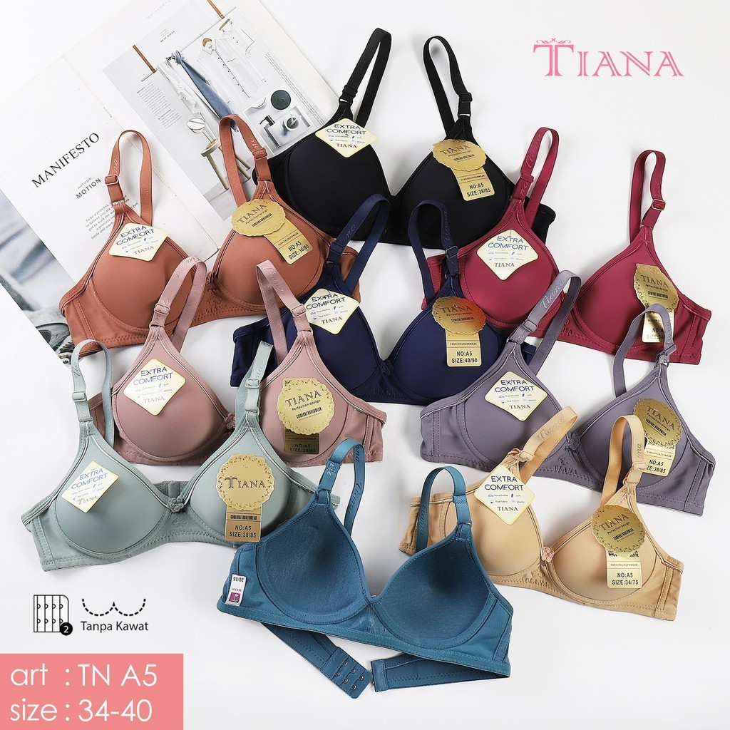 Jual Tiana A5 | Bra Cup Kecil Tanpa kawat Busa tipis Lembut | Shopee ...