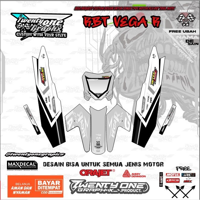 Jual Stiker Decal Rbt Vega r new intel Bebek Trail Striping Stiker Vega ...