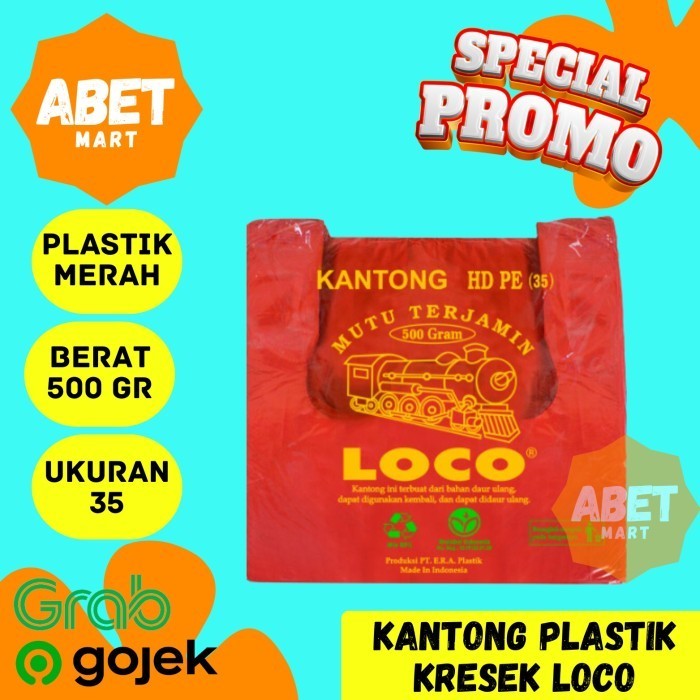 Jual Loco Merah Tebal Kantong Plastik Ukuran 35 cm 1 Pak 500Gr - 35cm ...