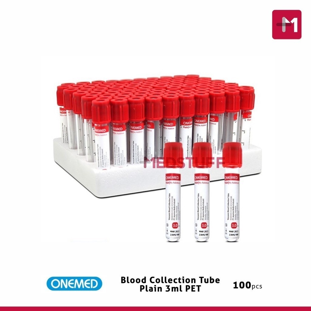 Jual Blood Collection Tube Onemed Plain 3ml 100s Tabung Plain ...