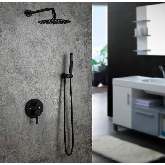 Jual Wall Mounted Shower Set Black Shower Set Tanam SUS 304 Europe ...