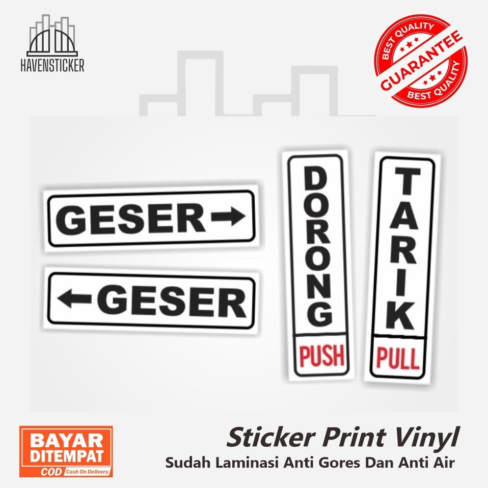 Jual Stiker Dorong - Tarik 1 Set Stiker Geser Stiker Tutup Pintu ...