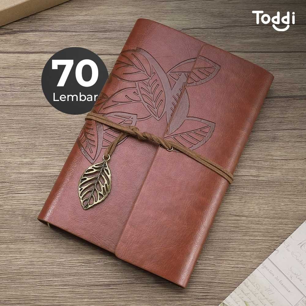 Jual Buku Catatan Binder Kulit Notebook Retro Leaf Cover Jurnal Harian ...