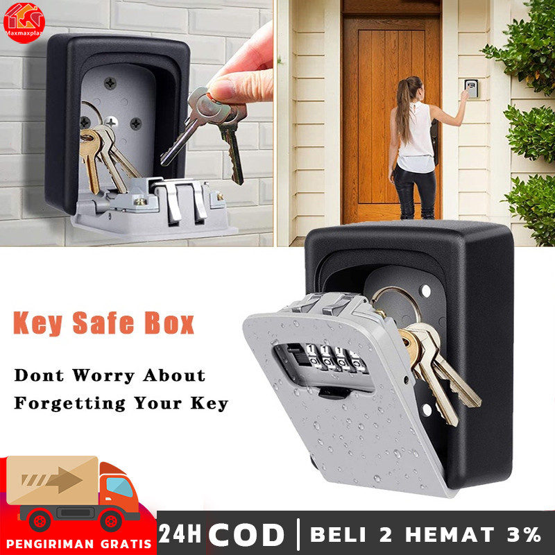 Jual Key Safe Box Outdoor 4 Digit Wall Mount Lock Kotak Kunci Dinding ...