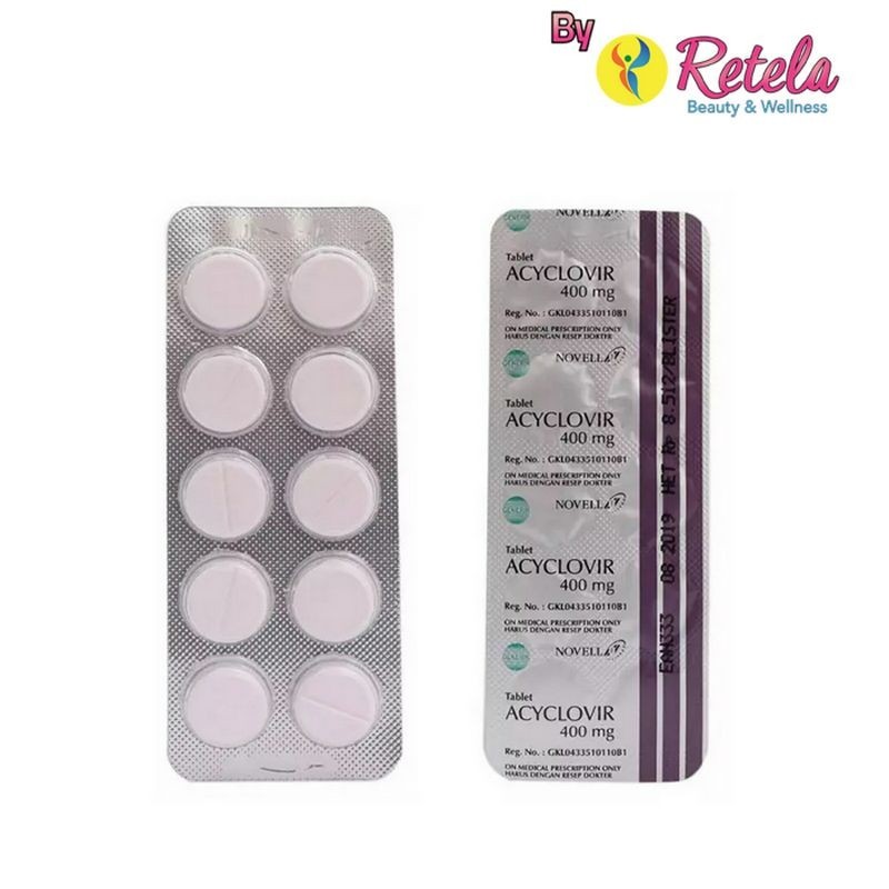 Jual ACYCLOVIR 400 MG 1 BLISTER ISI 10 TABLET | Shopee Indonesia