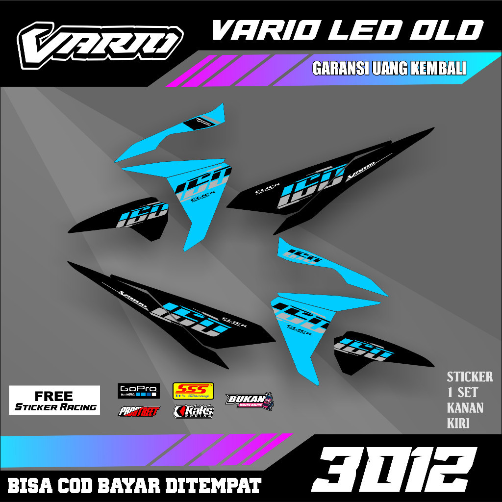 Jual Striping Vario Led Old 150 125 Motif Vietnam Style Angka 150 Sticker List Variasi Decal ...