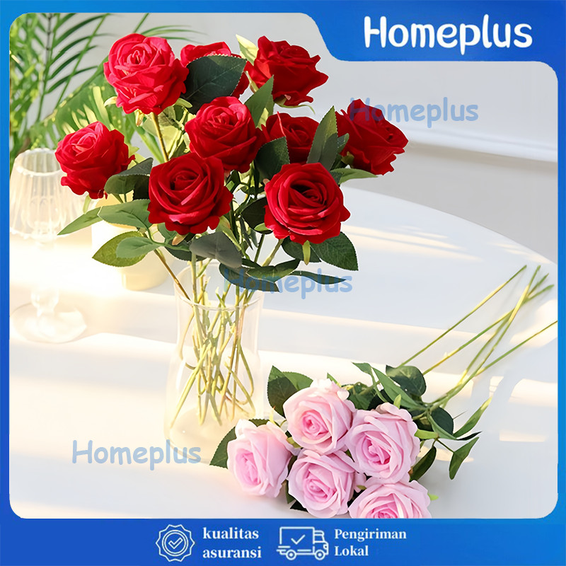 Jual Hand Bucket Artificial Flower Rose Bunga Mawar Palsu Plastik Hias ...