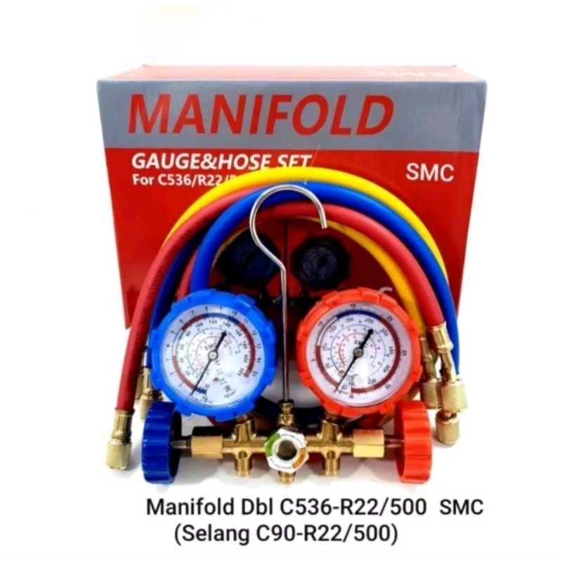 Jual Double Manifold Gauge untuk pengisian R22 R410 R32 R134 | Shopee ...