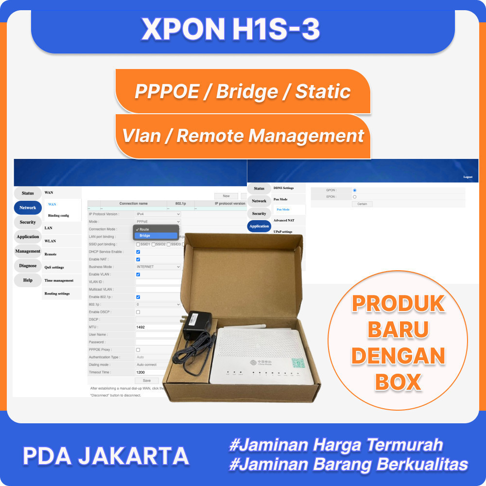 Jual ROUTER WIRELLES MODEM ONU ONT XPON HUAWEI H1S-3 WIRELESS ACCESS ...