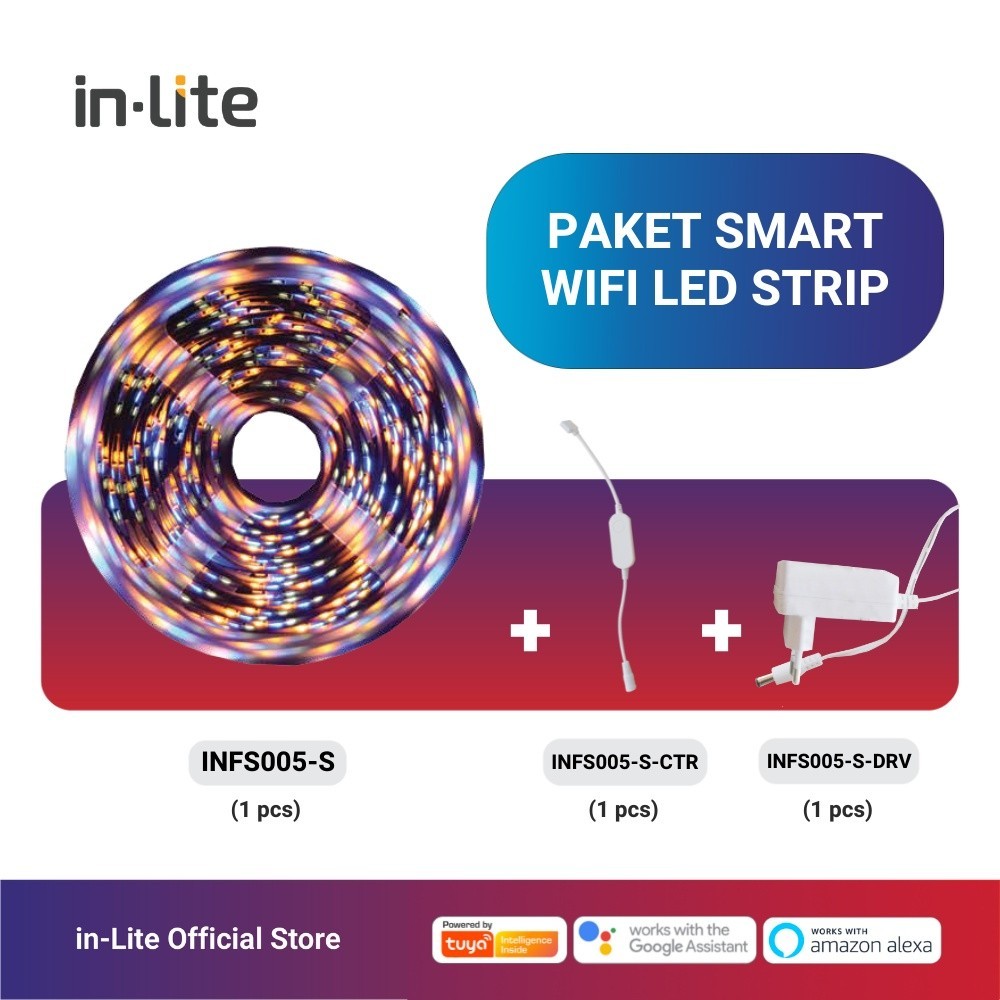 Jual InLite Paket Lampu Smart Wifi LED Strip | Shopee Indonesia
