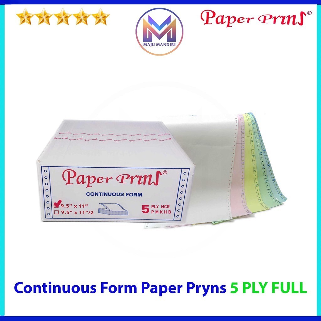 Jual Kertas Continuous Form 5 Ply Full Paperpryns / Ukuran 9,5x11 ...