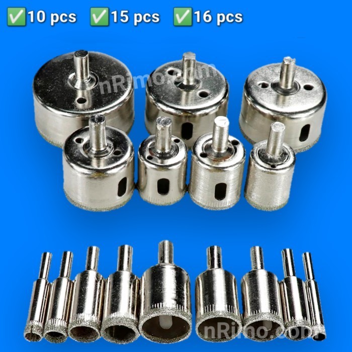 Jual Mata Bor Set Intan Diamond Holesaw Keramik Kaca Batu Granit Drill ...