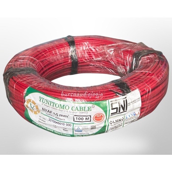 Jual kabel nyaf 1,5mm yunitomo tembaga asli kabel remot engkel 1 meter ...