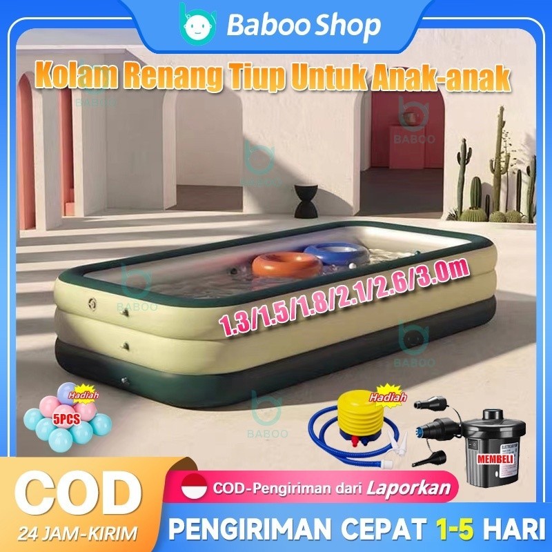 Jual 【COD】 Kolam renang/PVC menebal double-layer kolam renang tiup anak ...