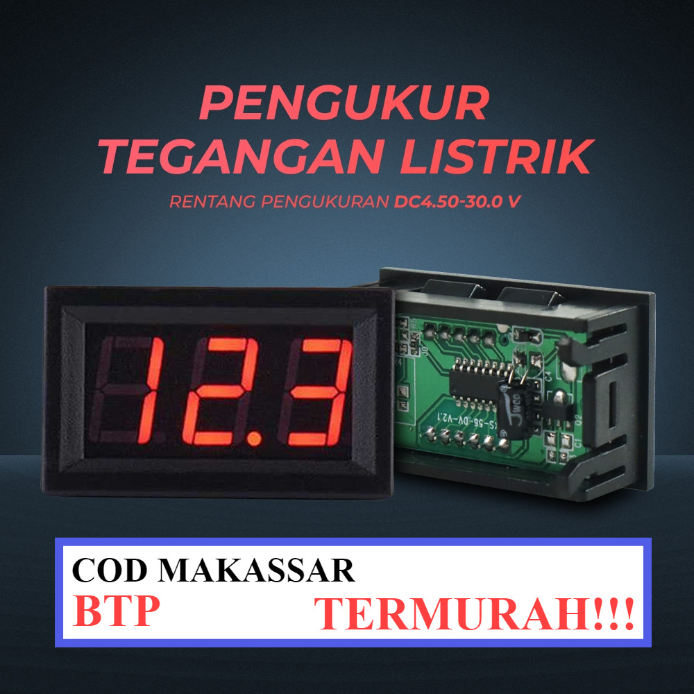 Jual COD MKS - ATORCH Display Pengukur Tegangan Listrik Voltmeter LED - 123 - Ukuran Mini - DC 4 ...